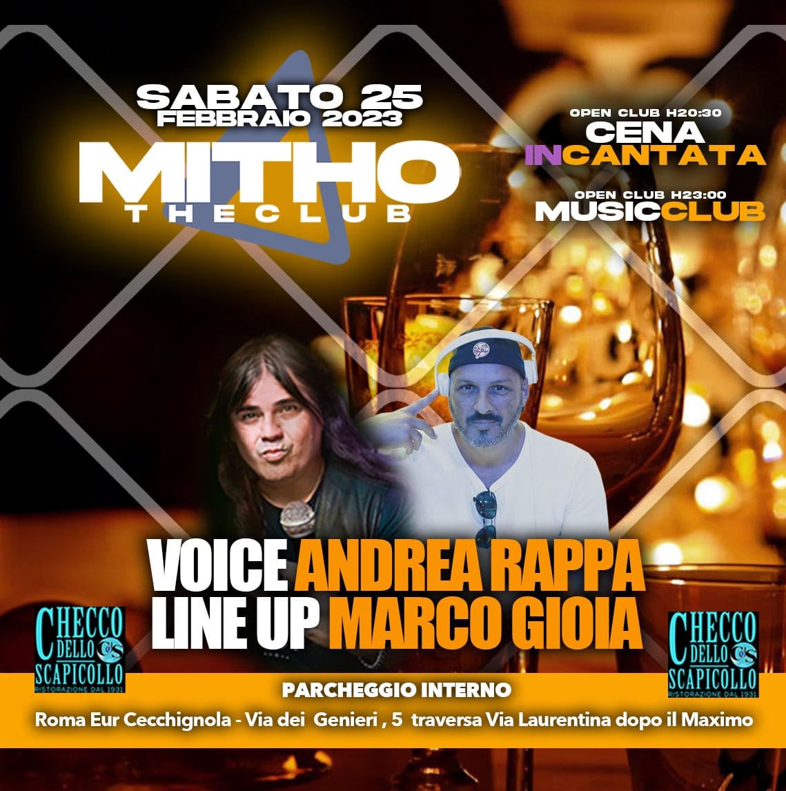 Mitho Club sabato 25 febbraio 2023 Rappa e Gioia